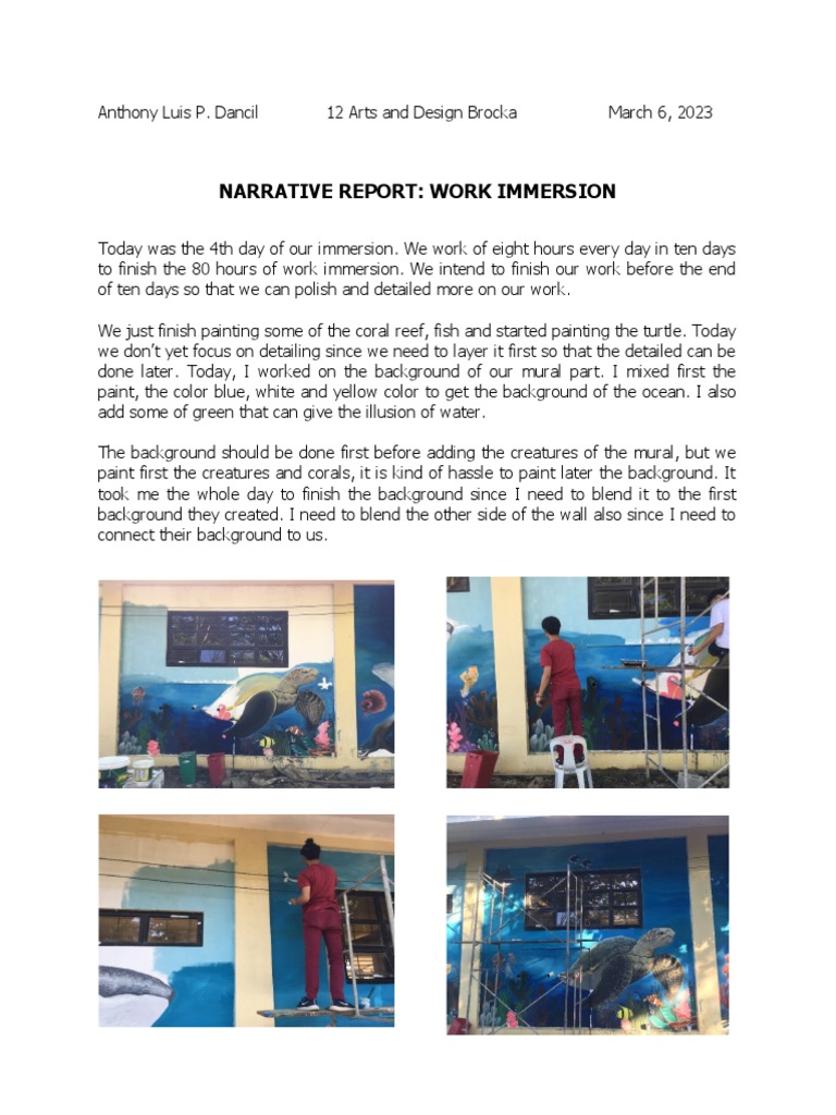 Work Immersion Narrative Report | PDF