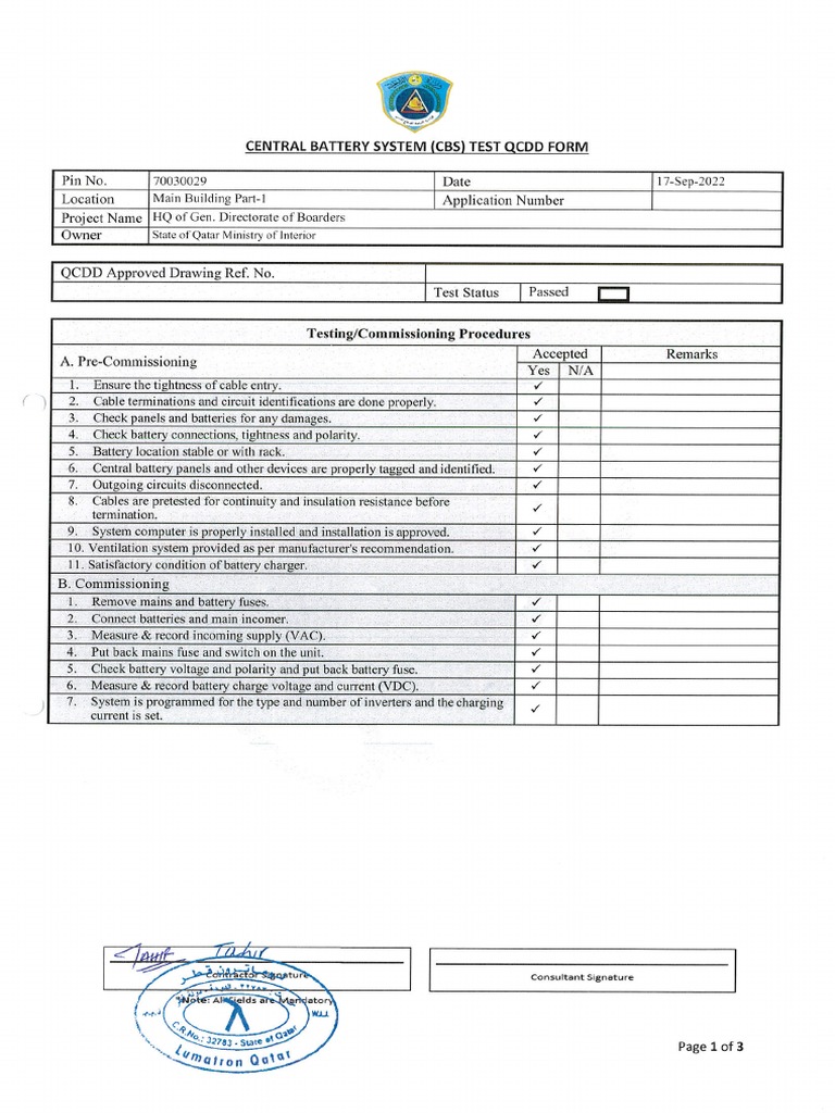 CBS Test QCDD Form - MB | PDF