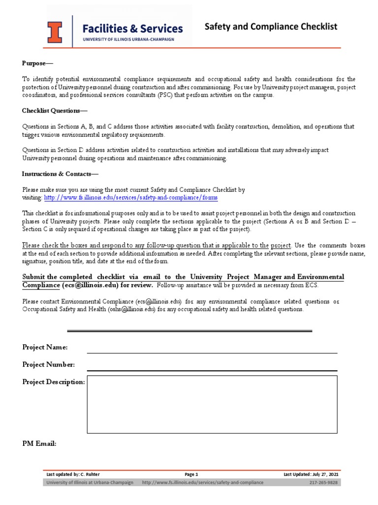 Vdocuments - MX - Safety and Compliance Checklist | PDF
