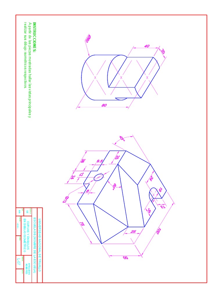 L07 - Curvas y Ángulos en Dibujo Isométrico | PDF