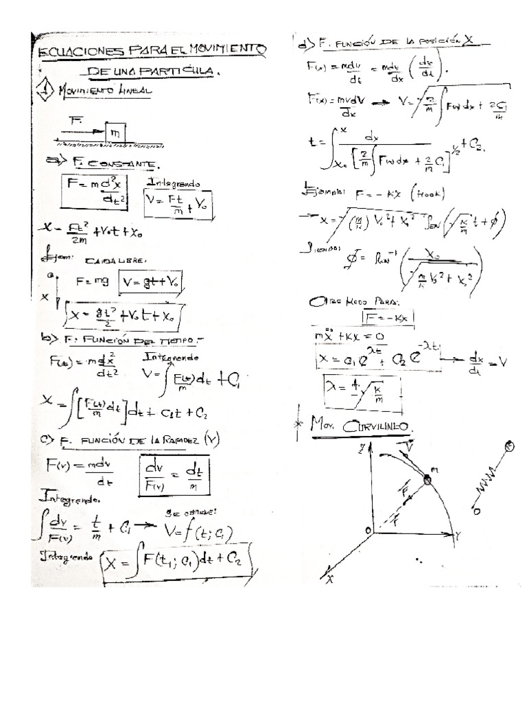 1 Ecuaciones para El Movimiento de La Particula | PDF
