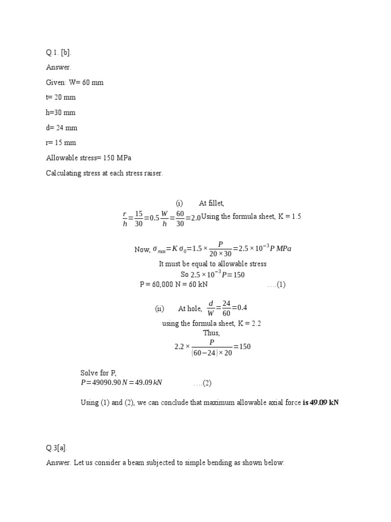 Maximum Allowable Forces in Structural Design | PDF | Stress (Mechanics ...