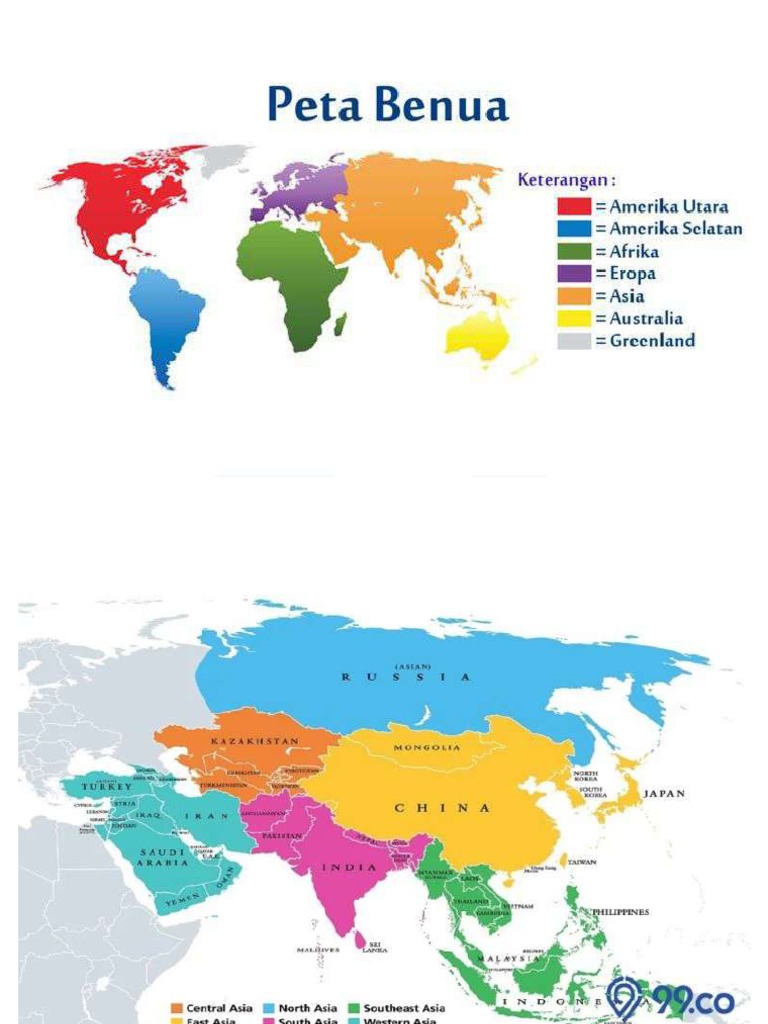 Peta Sebaran Benua Di Dunia Yang Terdapat 5 Benua | PDF