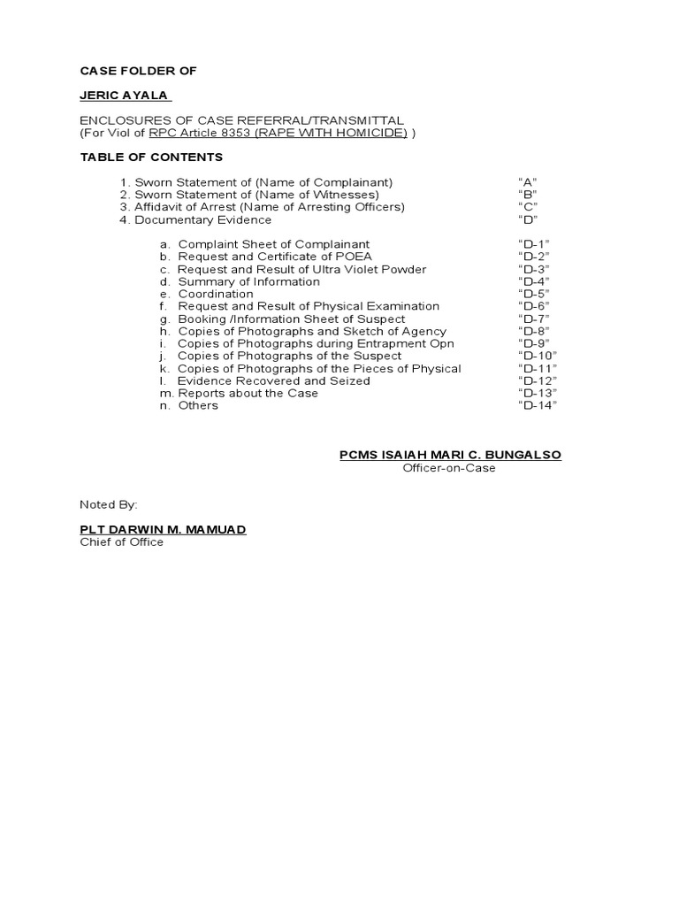 Jeric Ayala Case: Rape & Homicide Evidence | PDF