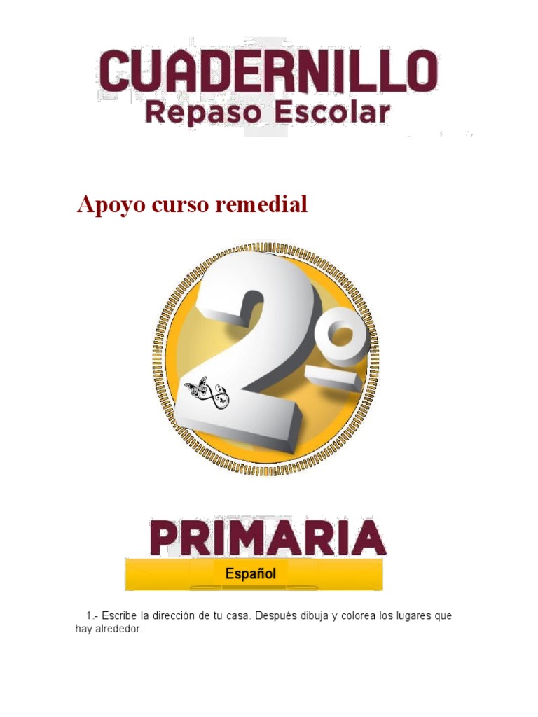 Cuadernillo de Repaso Segundo Grado Elprofe20 | PDF