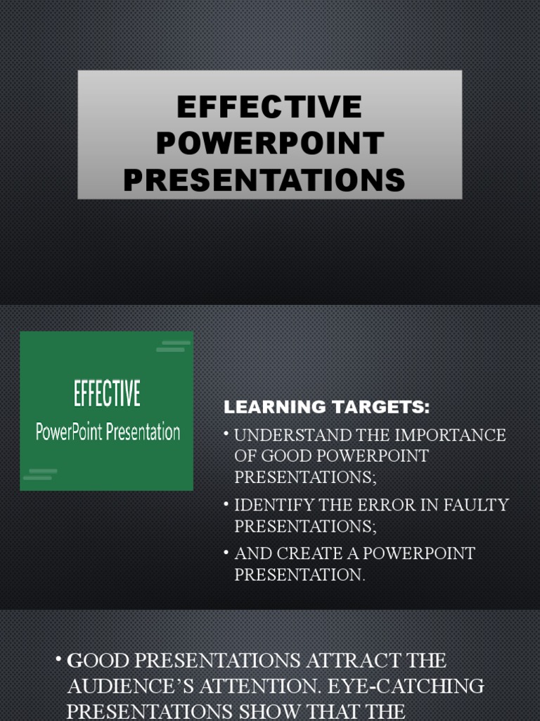 Grade 10- Effective powerpoint and Oral Presentation | PDF | Microsoft ...