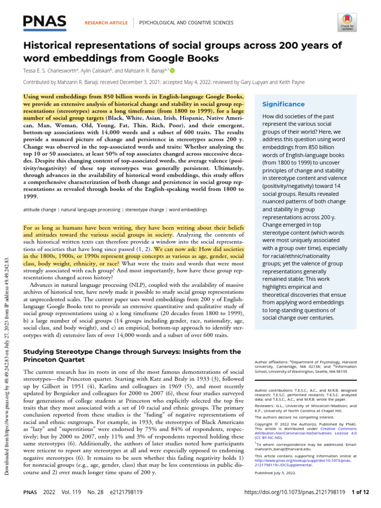 Historical Representations of Social Groups Across 200 Years of Word ...