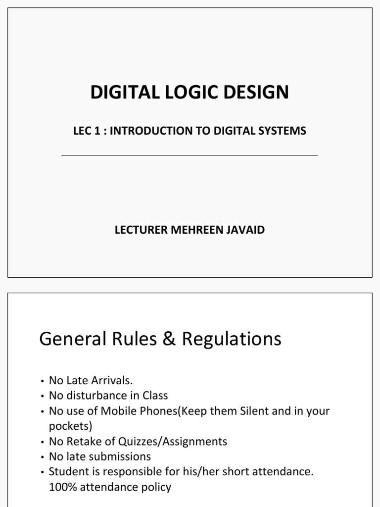 Lec 1 Introduction To Digital Systems | PDF | Digital Electronics | Mathematics