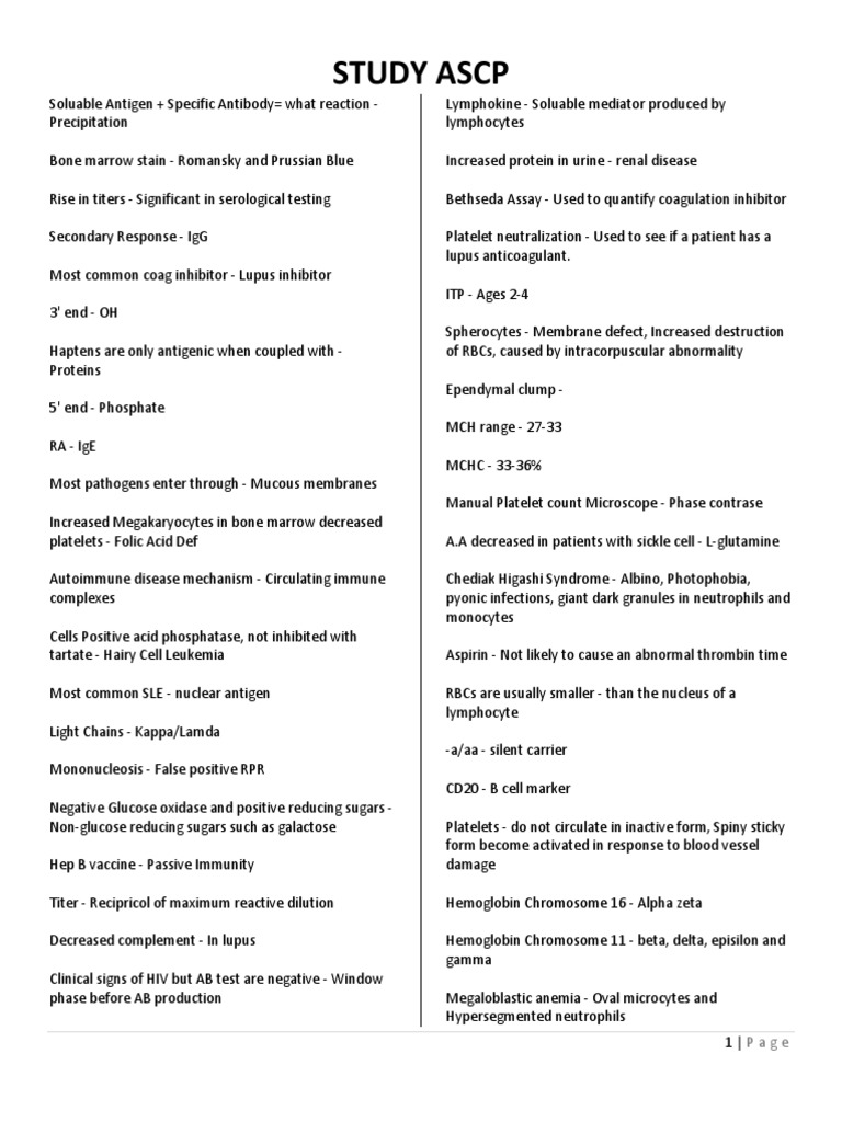 Ascp Study | Download Free PDF | Platelet | Hemoglobin