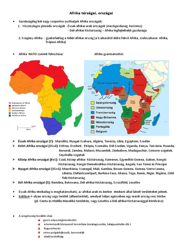Afrika Térségei, Országai | PDF