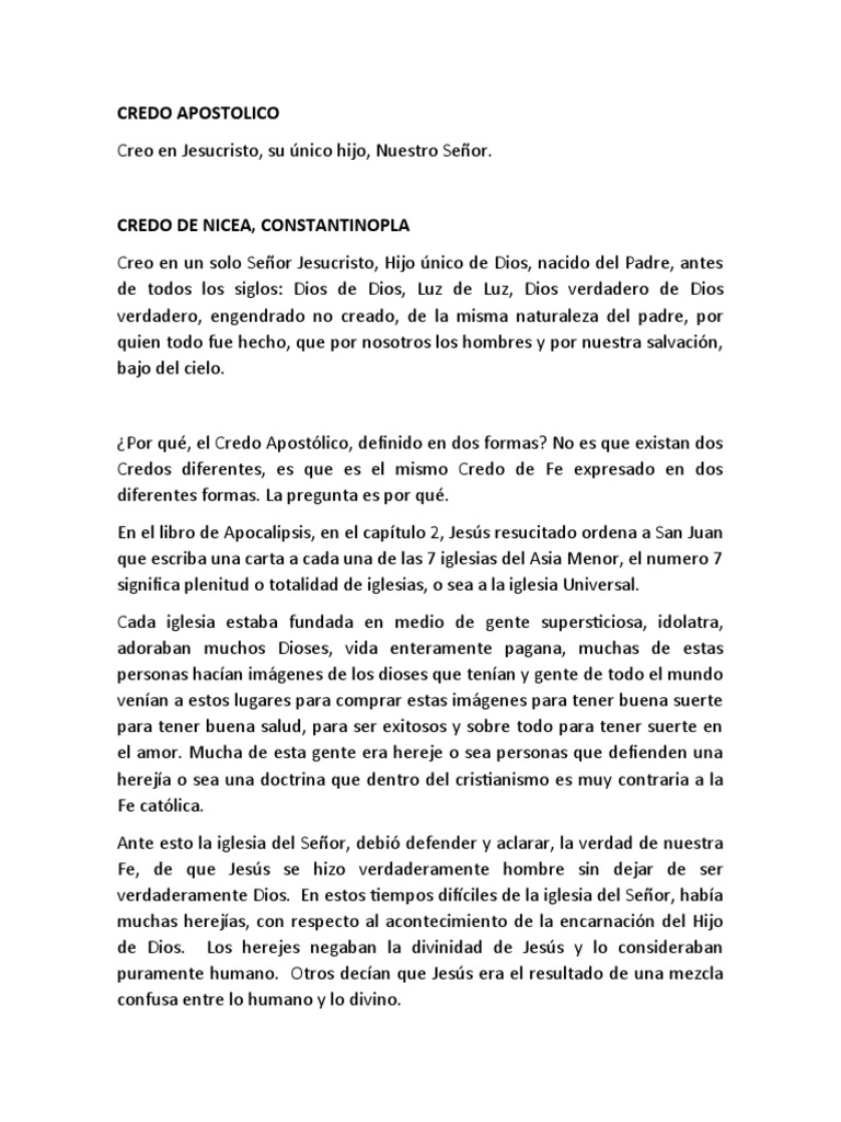 Credo Apostolico | PDF | Iglesia Católica | Jesús