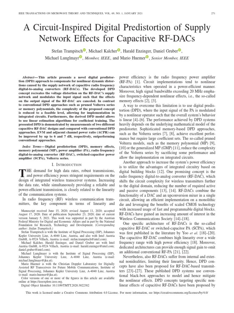 A Circuit Inspired Digital Predistortion Of Supply Network Effects For Capacitive Rf Dacs Pdf