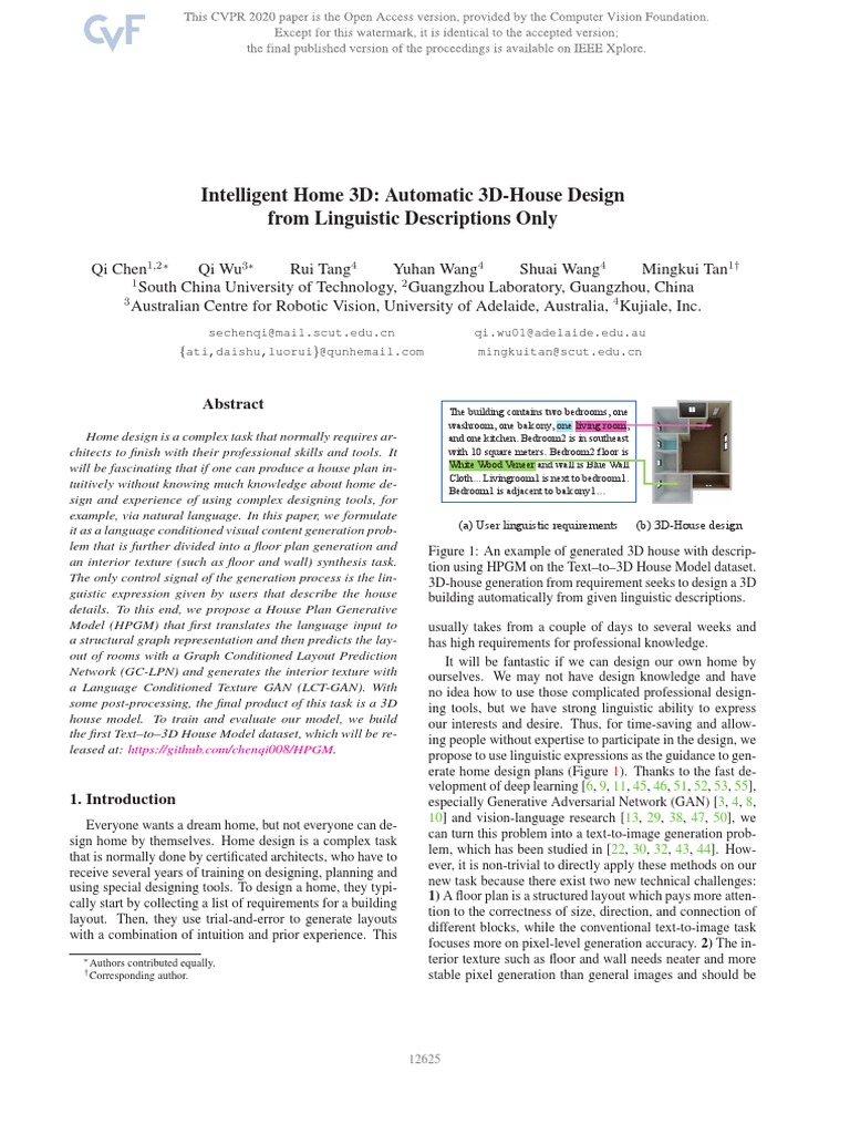 Chen Intelligent Home 3D Automatic 3D-House Design From Linguistic Descriptions Only CVPR 2020 ...