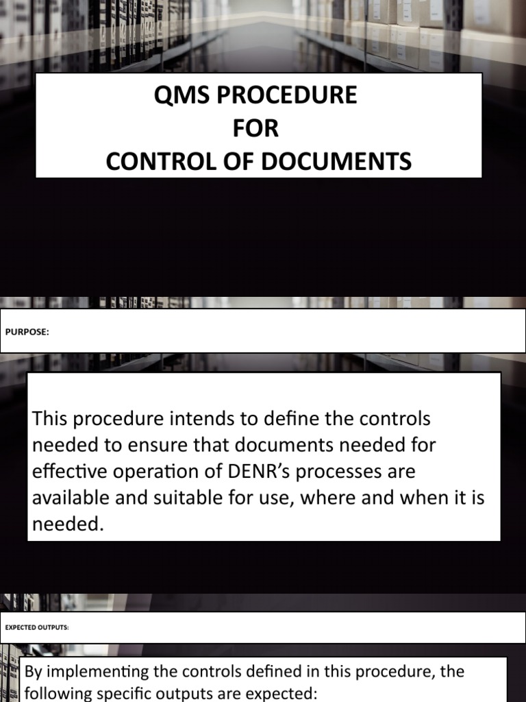 QMS Control of | Download Free PDF | Information | Quality Management System