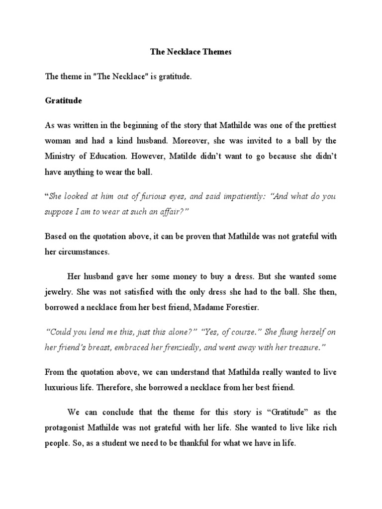 The Necklace Themes | PDF