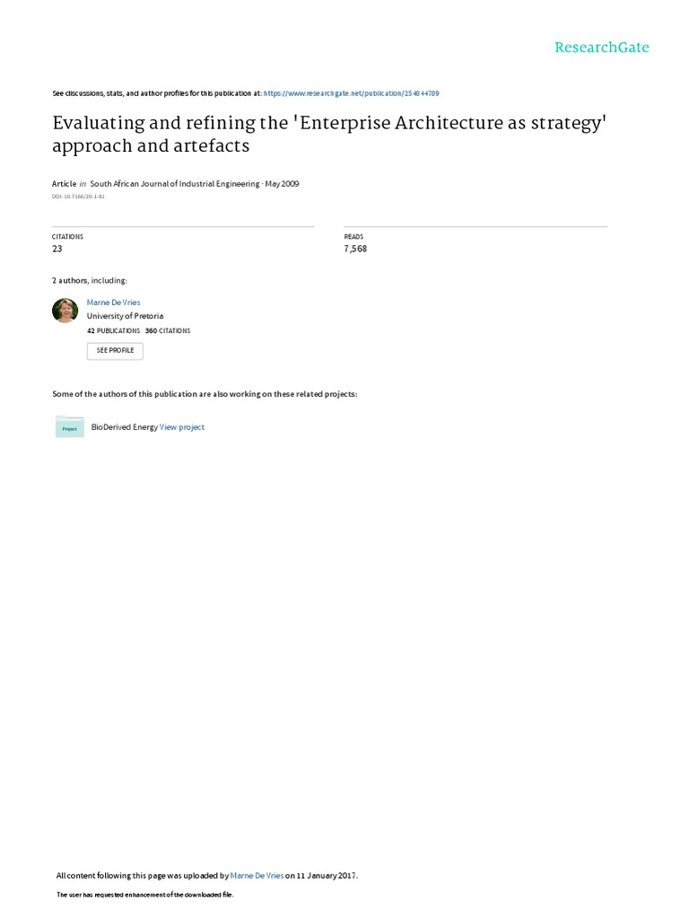 Evaluating and Refining The Enterprise Architectu | PDF | Enterprise ...