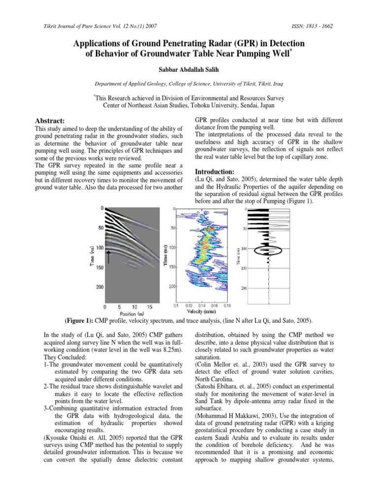 Application of GPR in Detection Groundwater | PDF | Antenna (Radio) | Groundwater