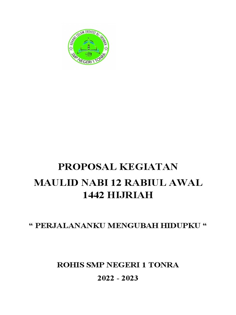 Proposal Kegiatan Rohis SMP 1 Tonra | PDF
