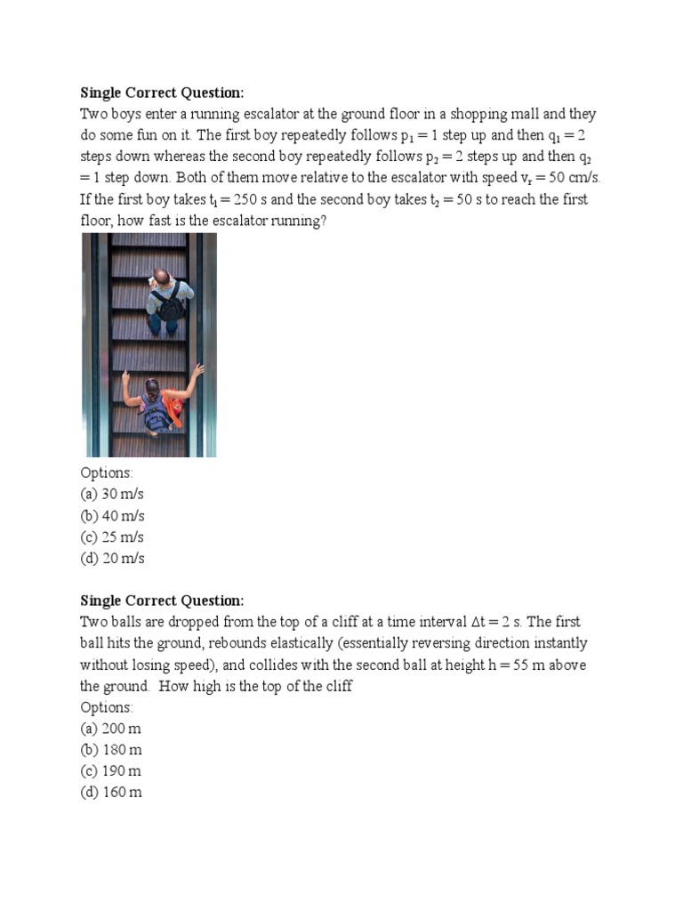 Kinematics Question | PDF