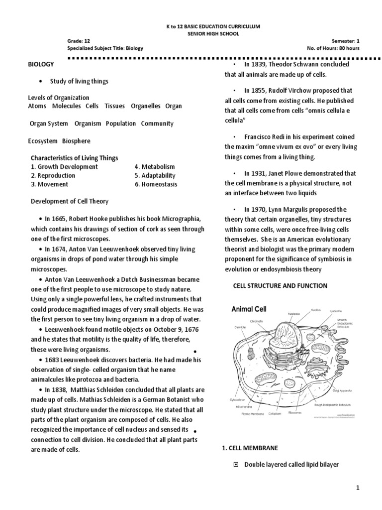 Handout - Cell Theory Cell Modification | PDF | Epithelium | Tissue ...