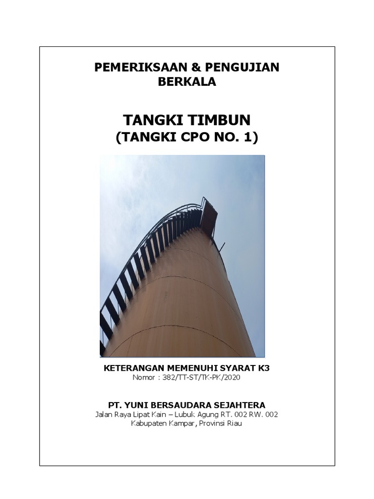 Tangki Timbun No. 1 | PDF