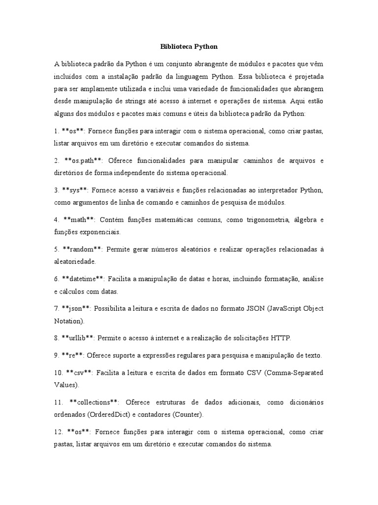 Biblioteca Python | PDF