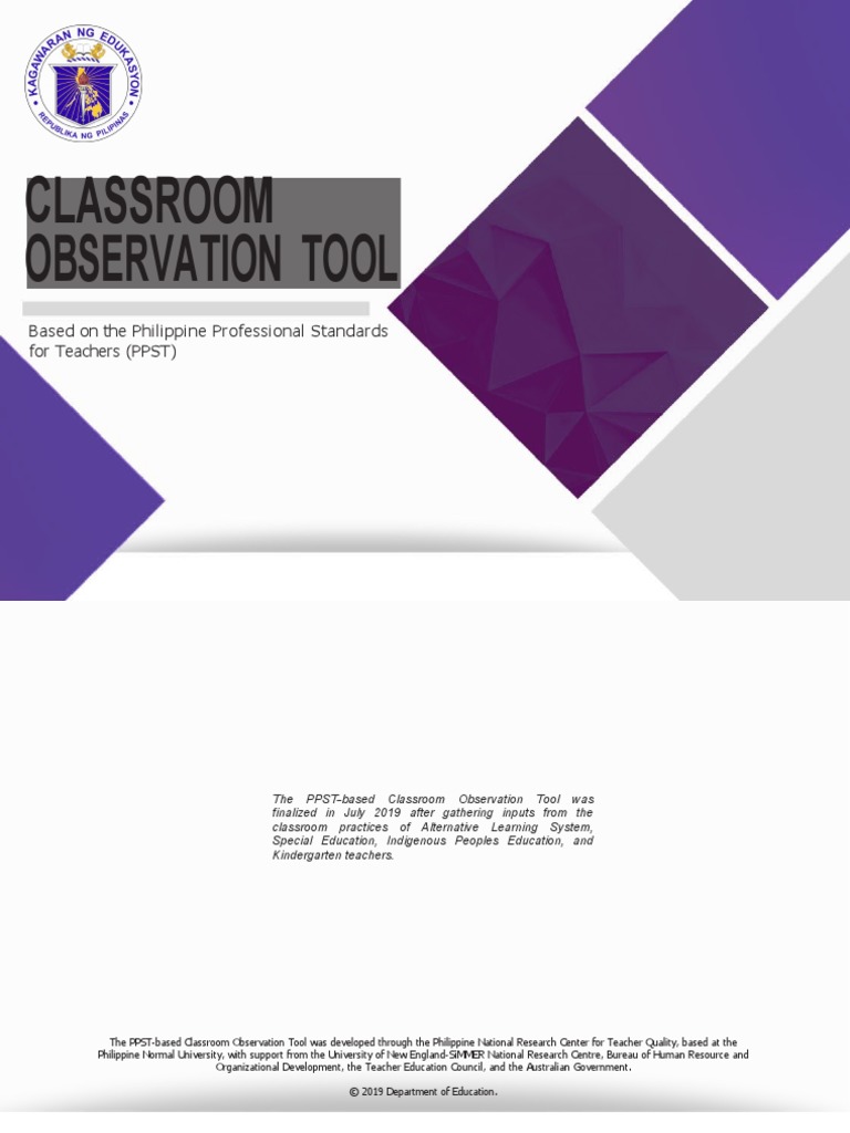 PPST-Based Classroom Observation Tool | PDF | Learning | Educational ...