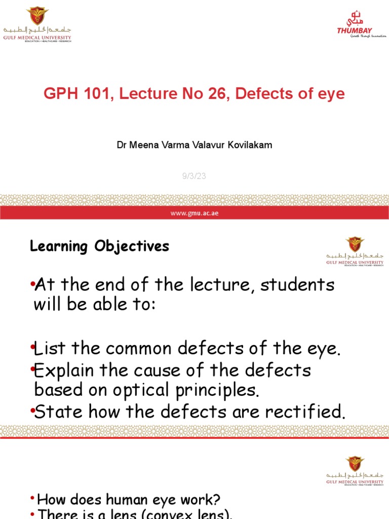 Defects of The Eye | PDF
