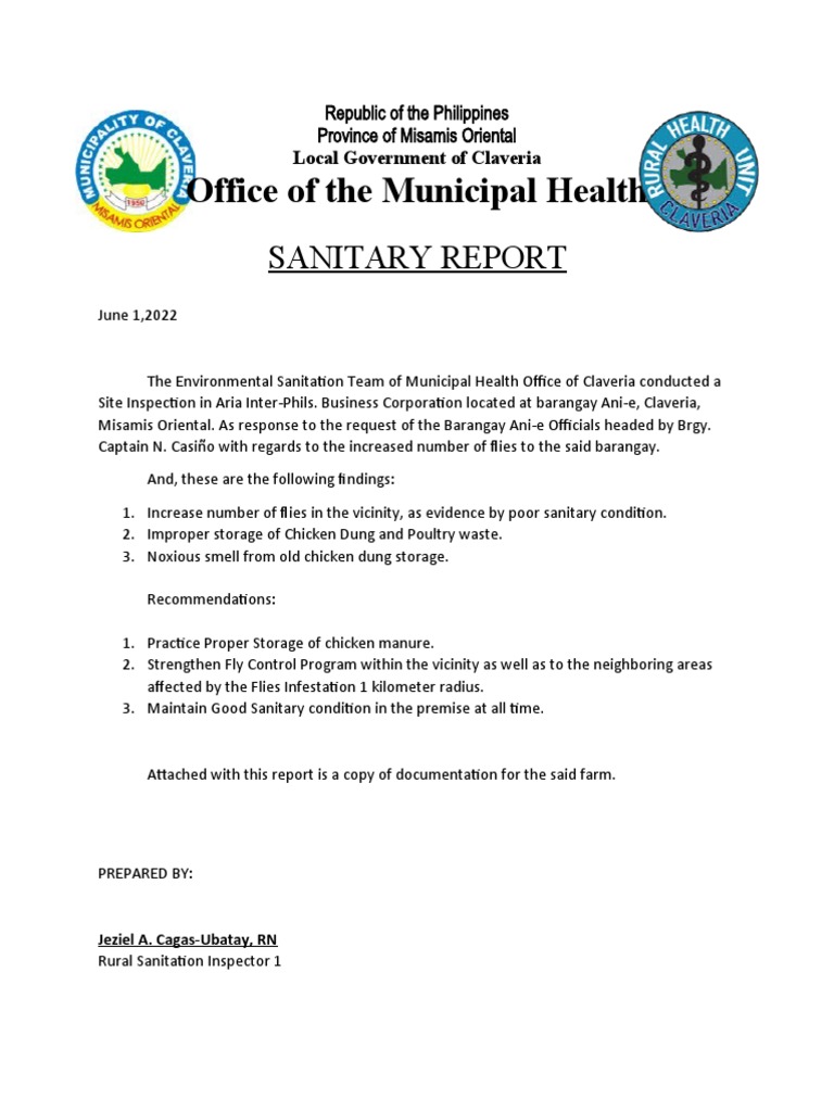 NARRATIVE REPORT Jacu | PDF | Sanitation | Manure