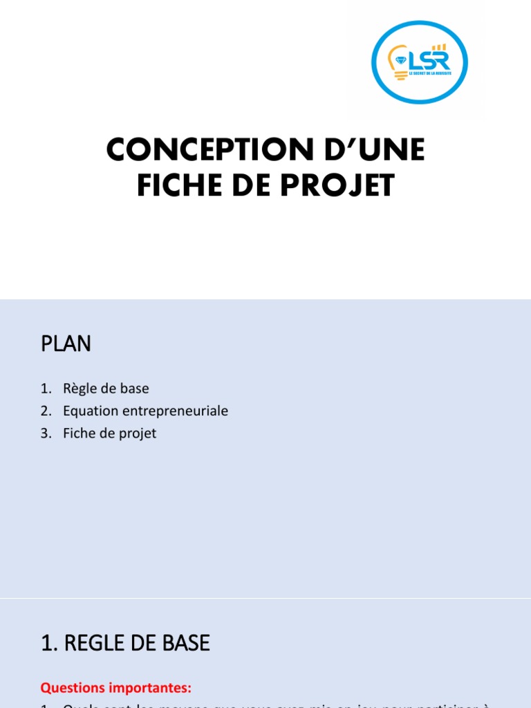 Conception D'une Fiche de Projet PDF | PDF