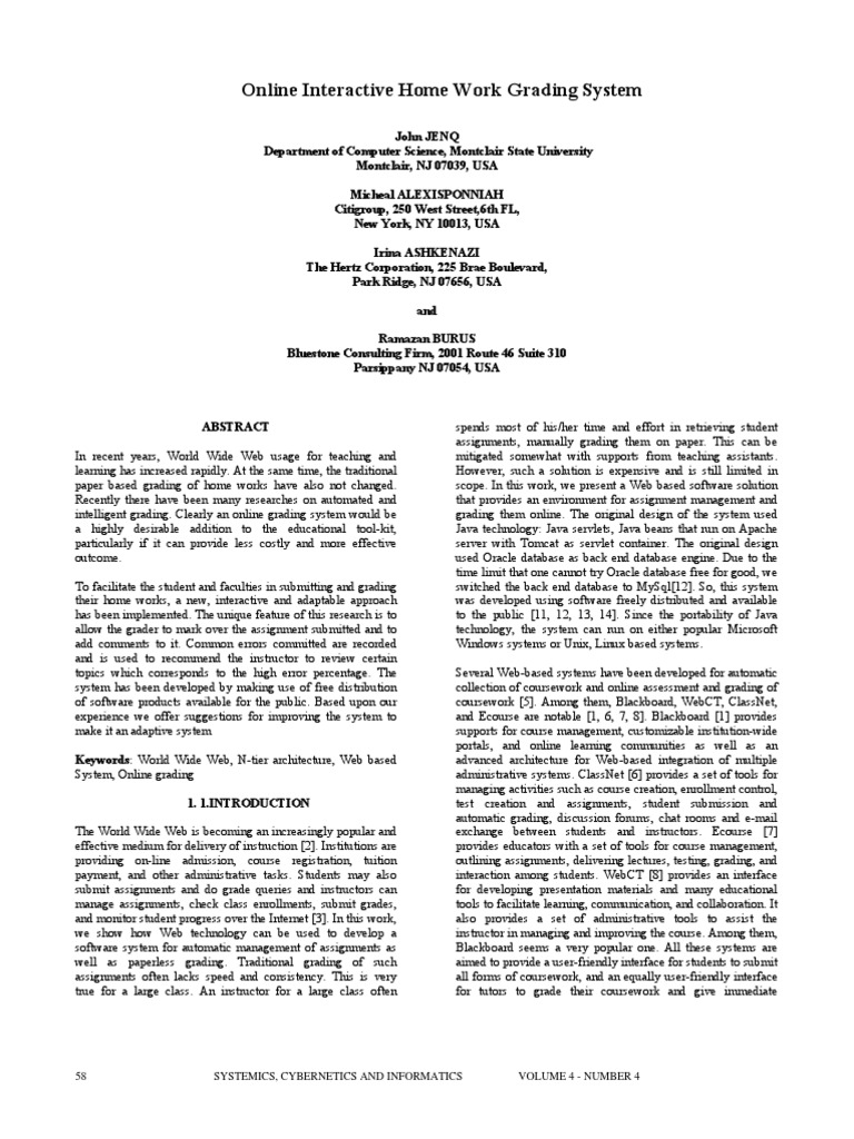 Online Interactive Home Work Grading System | PDF | Java Servlet | Web Server