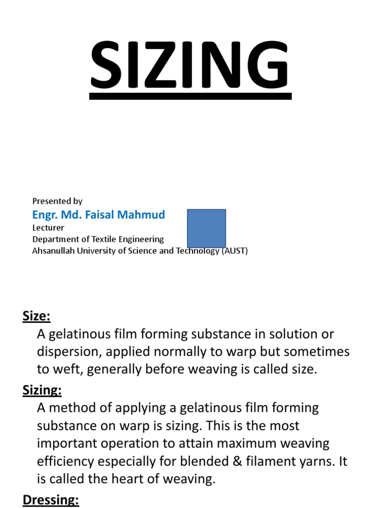 Sizing | PDF | Textiles | Yarn