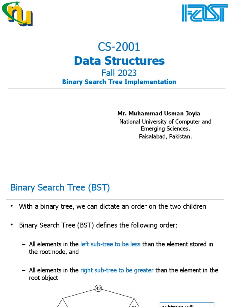 Lecture 12 Binary Search Trees Implementation Pdf Computer Science