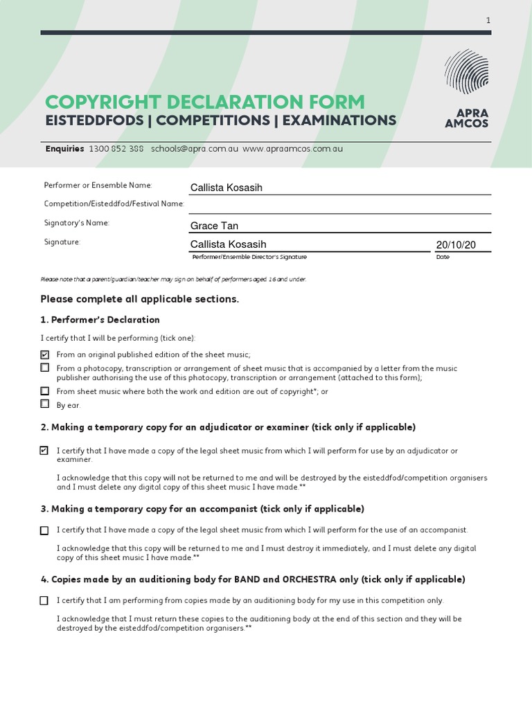 AMCOS Form | PDF | Mass Media | Musical Compositions