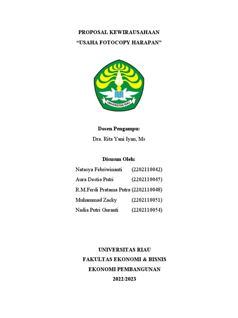 Proposal Kwu Fotocopy Harapan | PDF