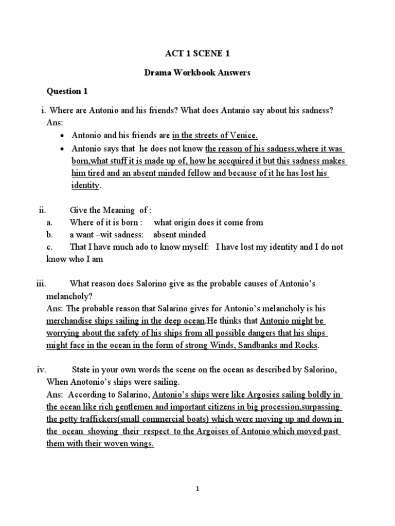 Drama Act 1 Scene 1 | PDF