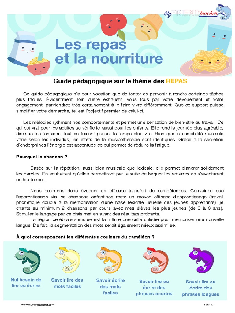 GP Les Repas PDF Myfrienteacher | PDF