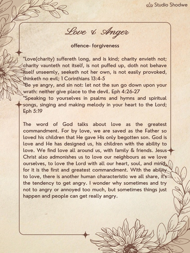 Love and Anger | PDF