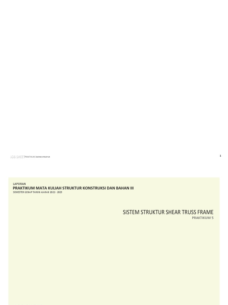 Sistem Struktur Shear Truss Frame | PDF