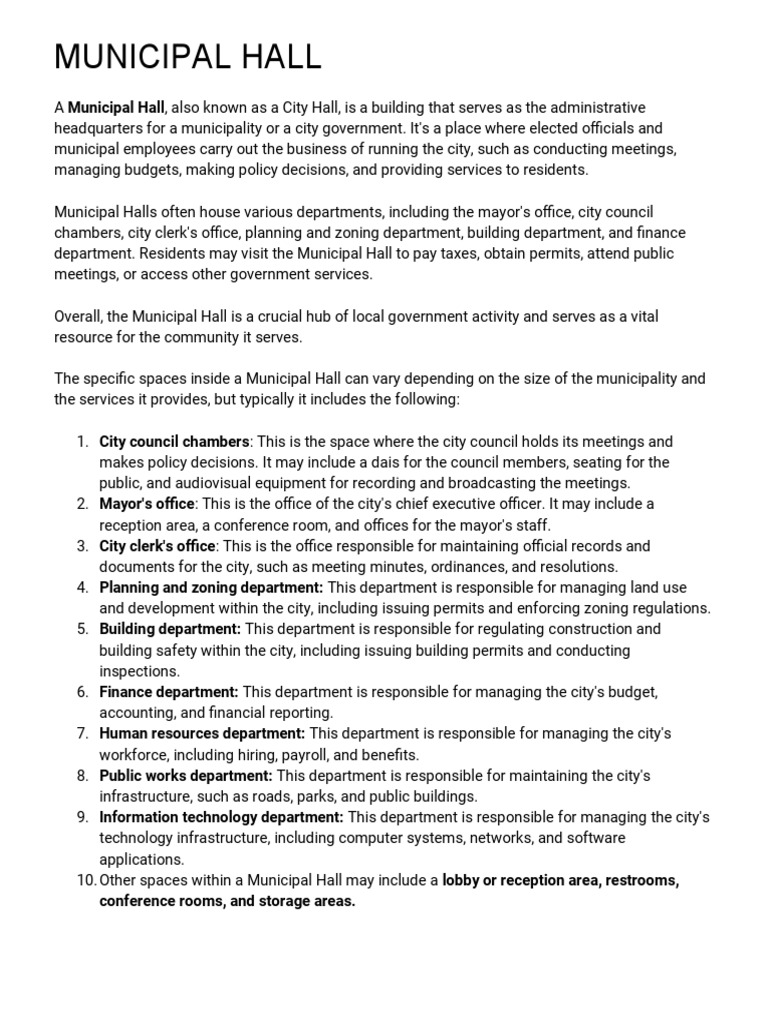Municipal Hall Research | PDF | Libraries | Police