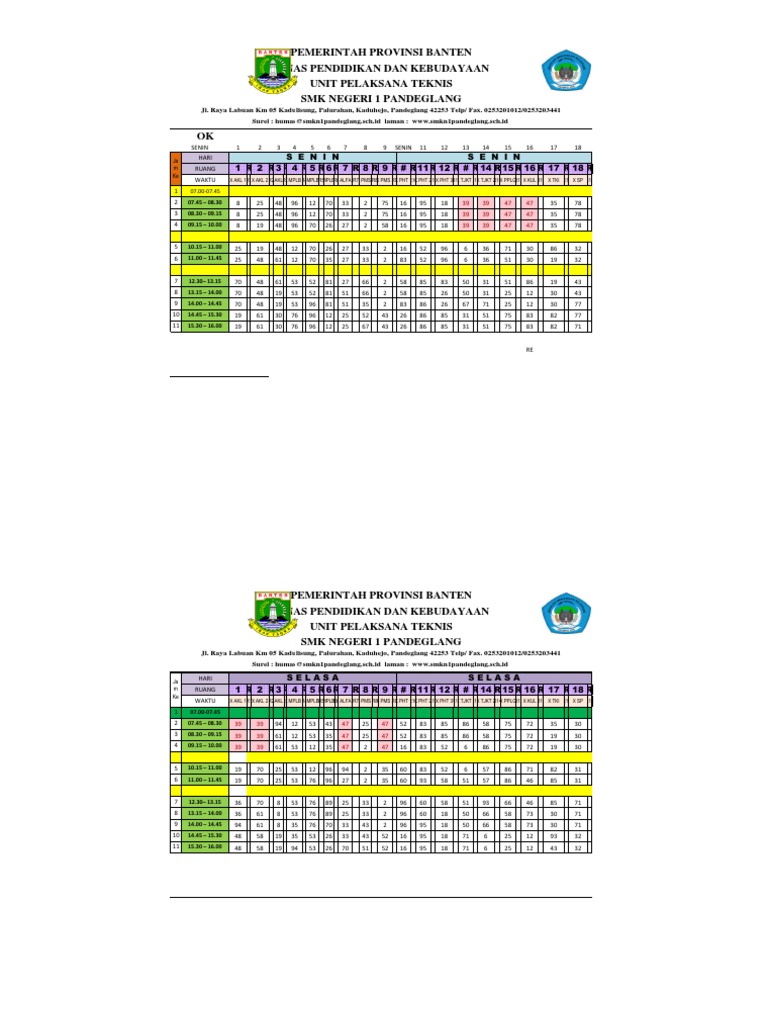 Aplikasi Jadwal Pelajaran 60 KELAS KUR 2223 (Rev.2) (1) OK | PDF