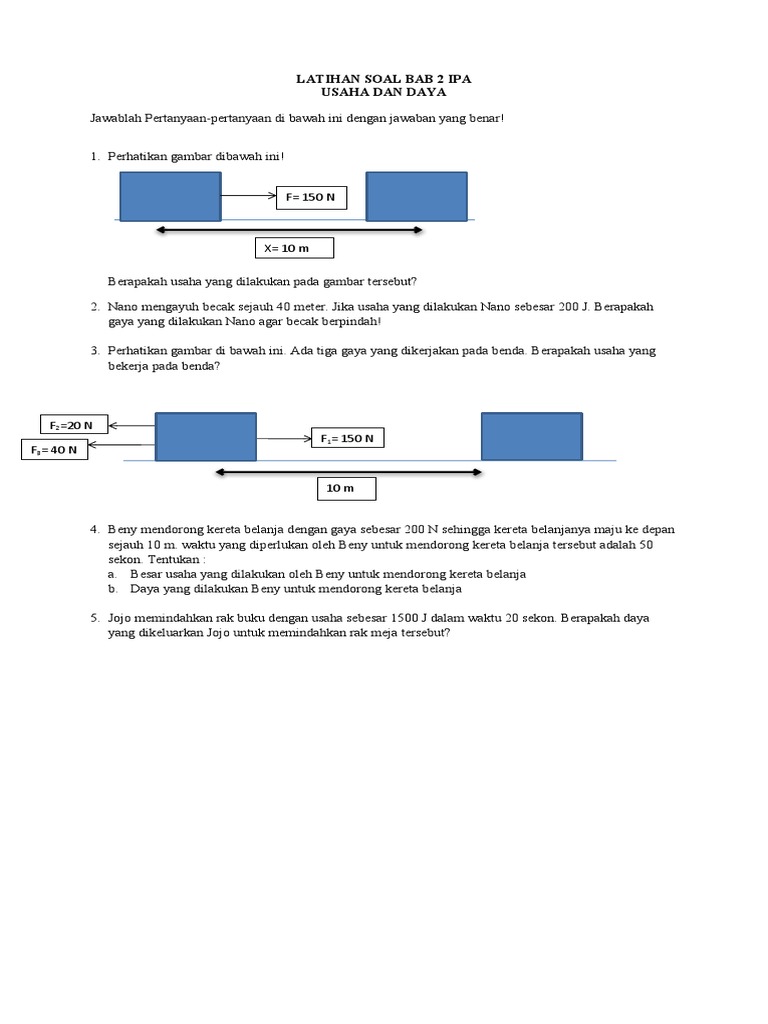 Soal IPA Kelas 8 Usaha Dan Daya | PDF