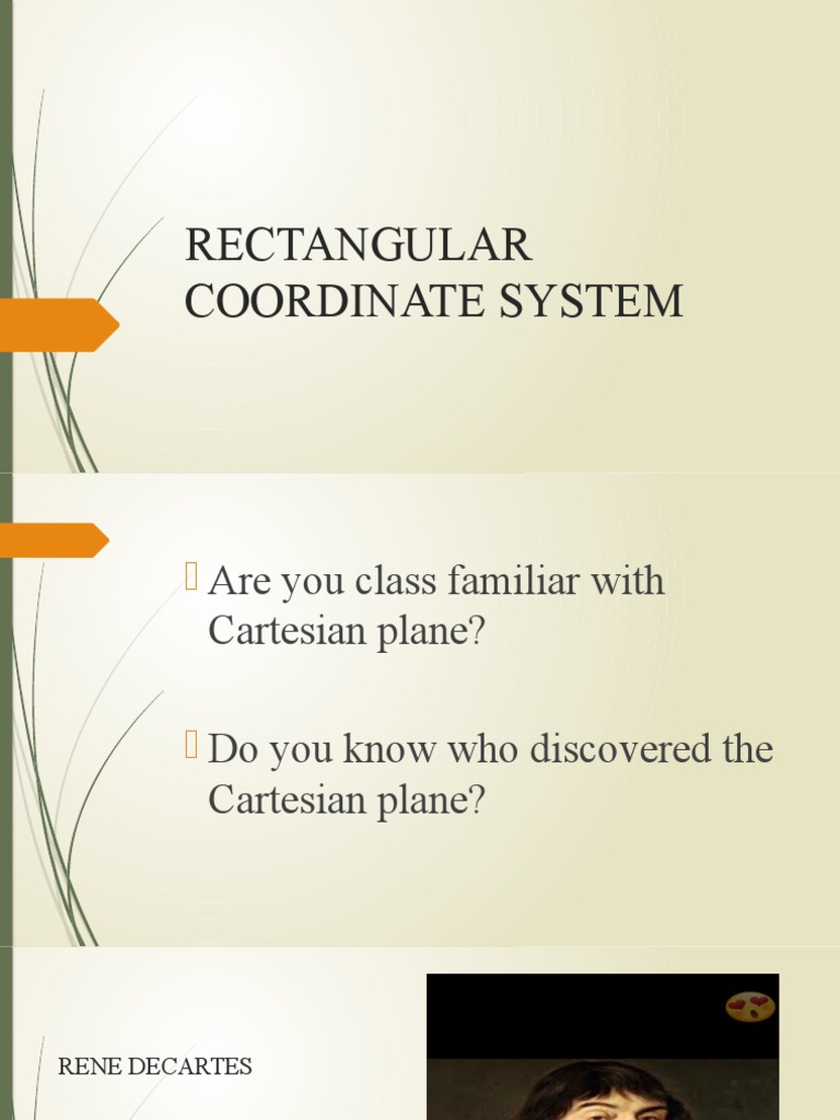 Rectangular Coordinate System Pdf