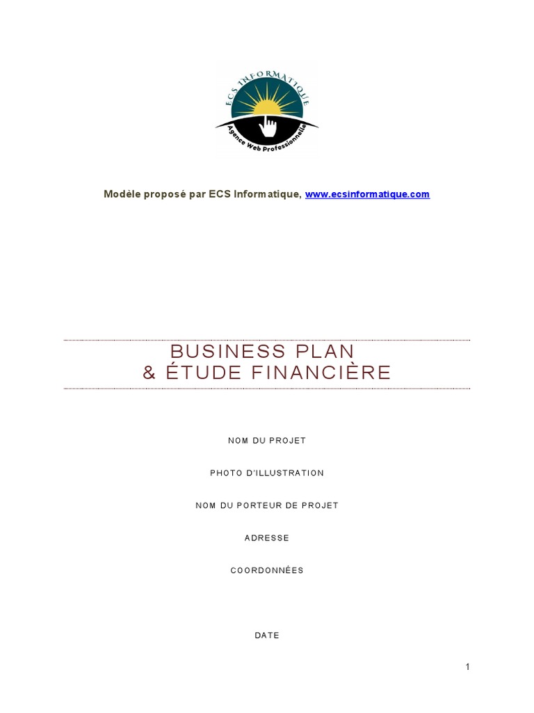 Modele Business Plan Gratuit Telechargeable | PDF