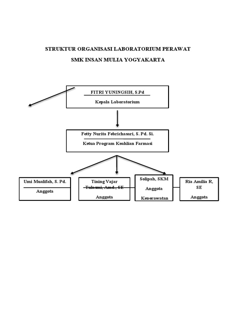 STRUKTUR ORGANISASI lab farmasi | PDF