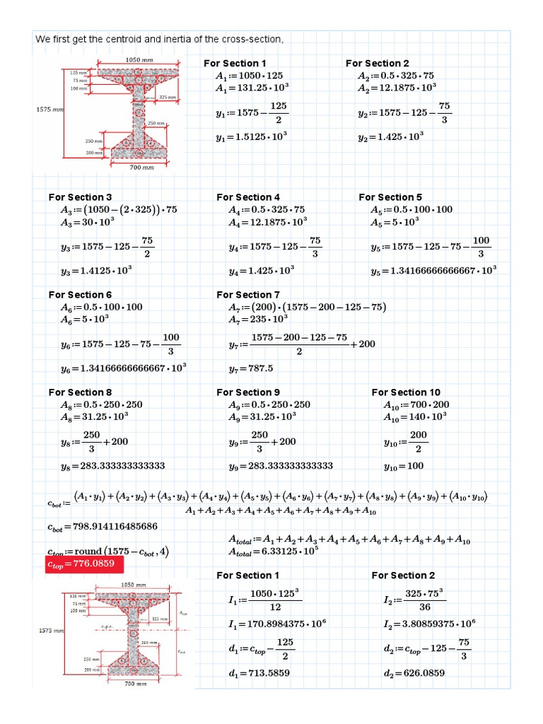 Cross-Section Analysis and Stress Calculations | PDF