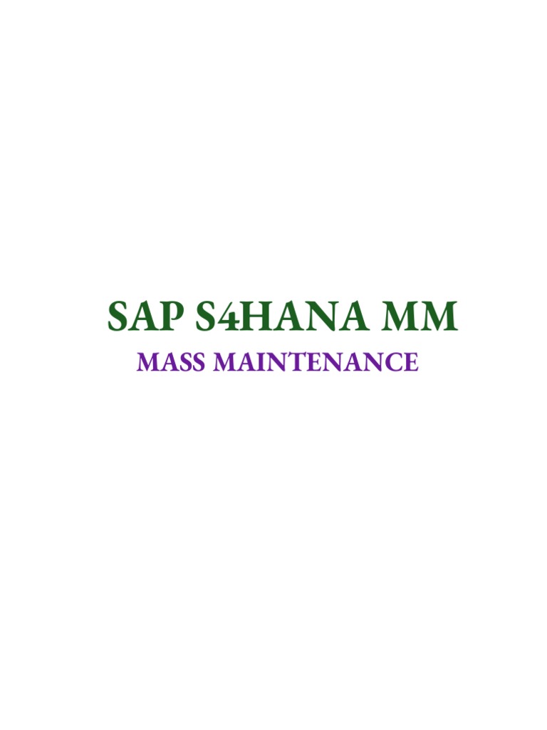 Mass Maintenance | PDF | Data | Computer Science