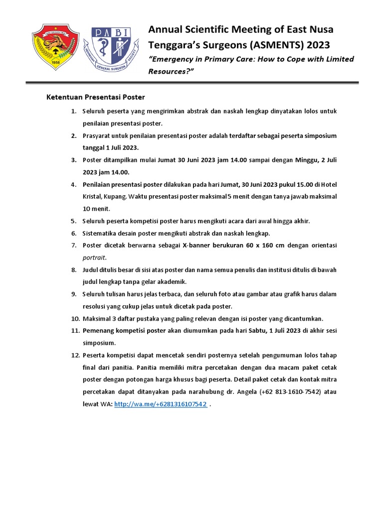 Ketentuan Cetak Dan Presentasi Poster | PDF