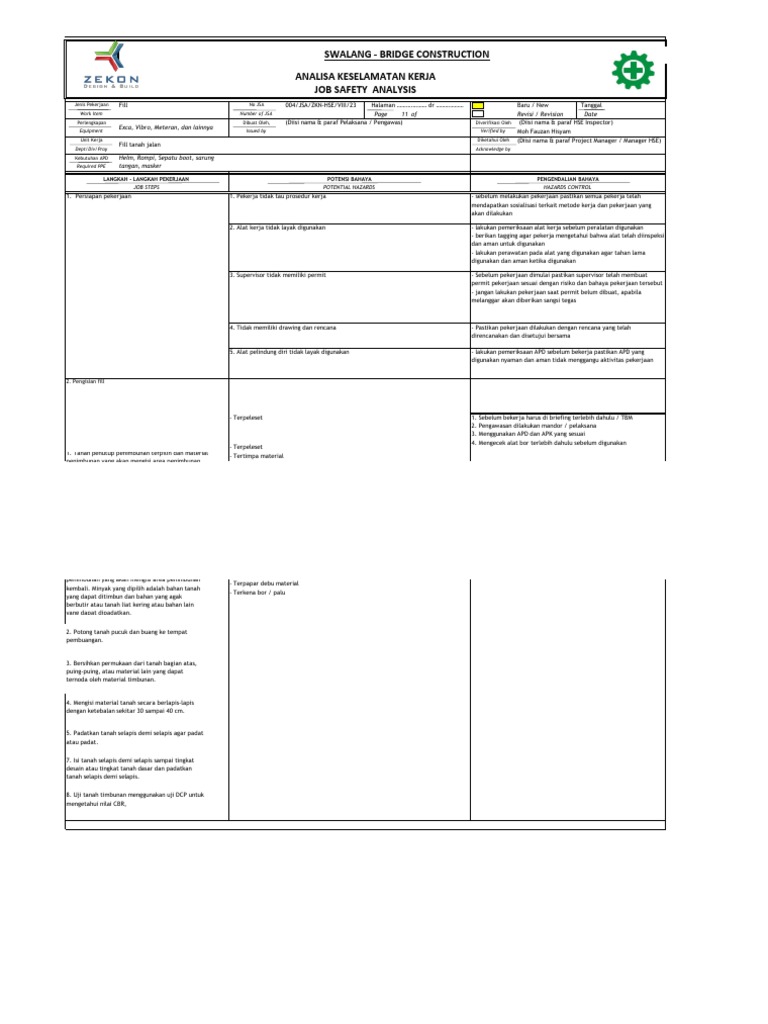 Jsa Fill Pembangunan Jembatan | PDF
