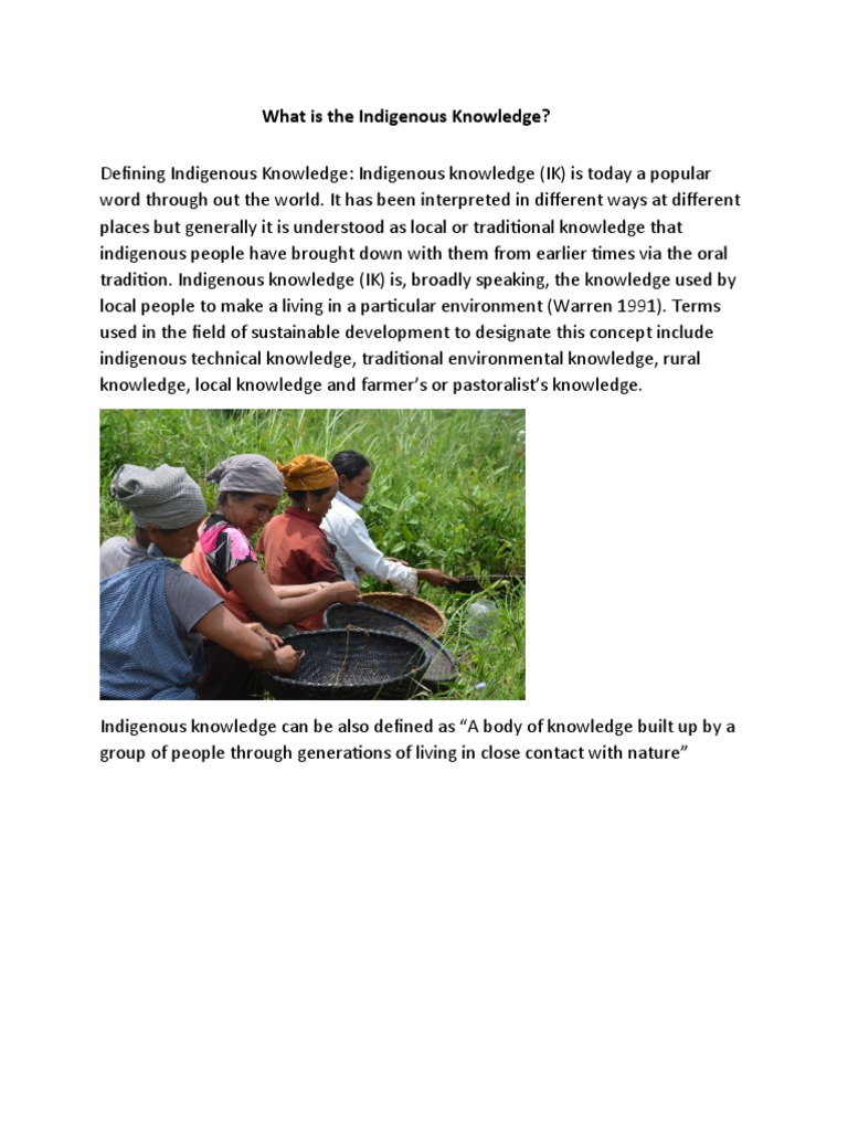 Indigenous Knowledge Explained | PDF